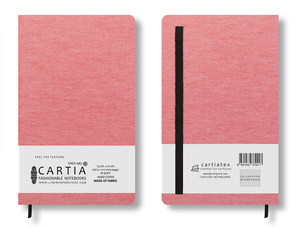 [OXFORD] FABRIC HARDCOVER BLANK NOTEBOOK RED – Cartia Shop
