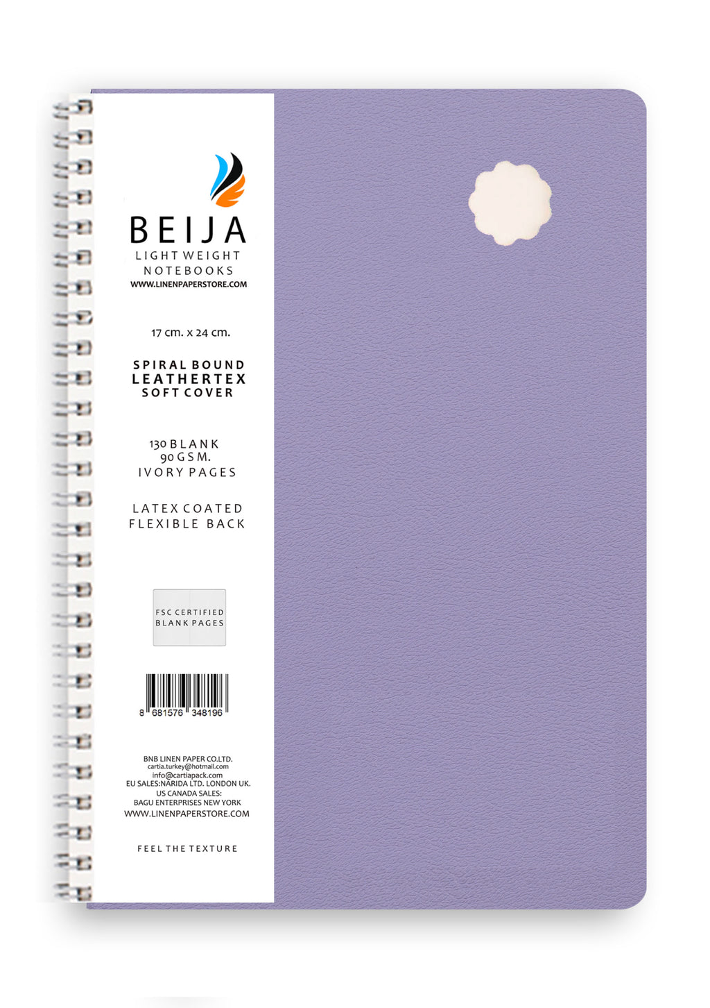 LASER CUT LEATHER SOFTCOVER SPIRAL NOTEBOOK LILAC – Cartia Shop